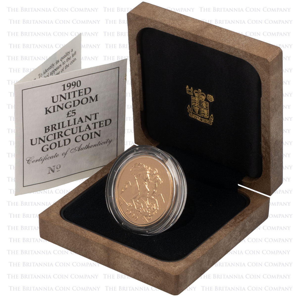 1990 Five Sovereign BU Gold £5 | Elizabeth II